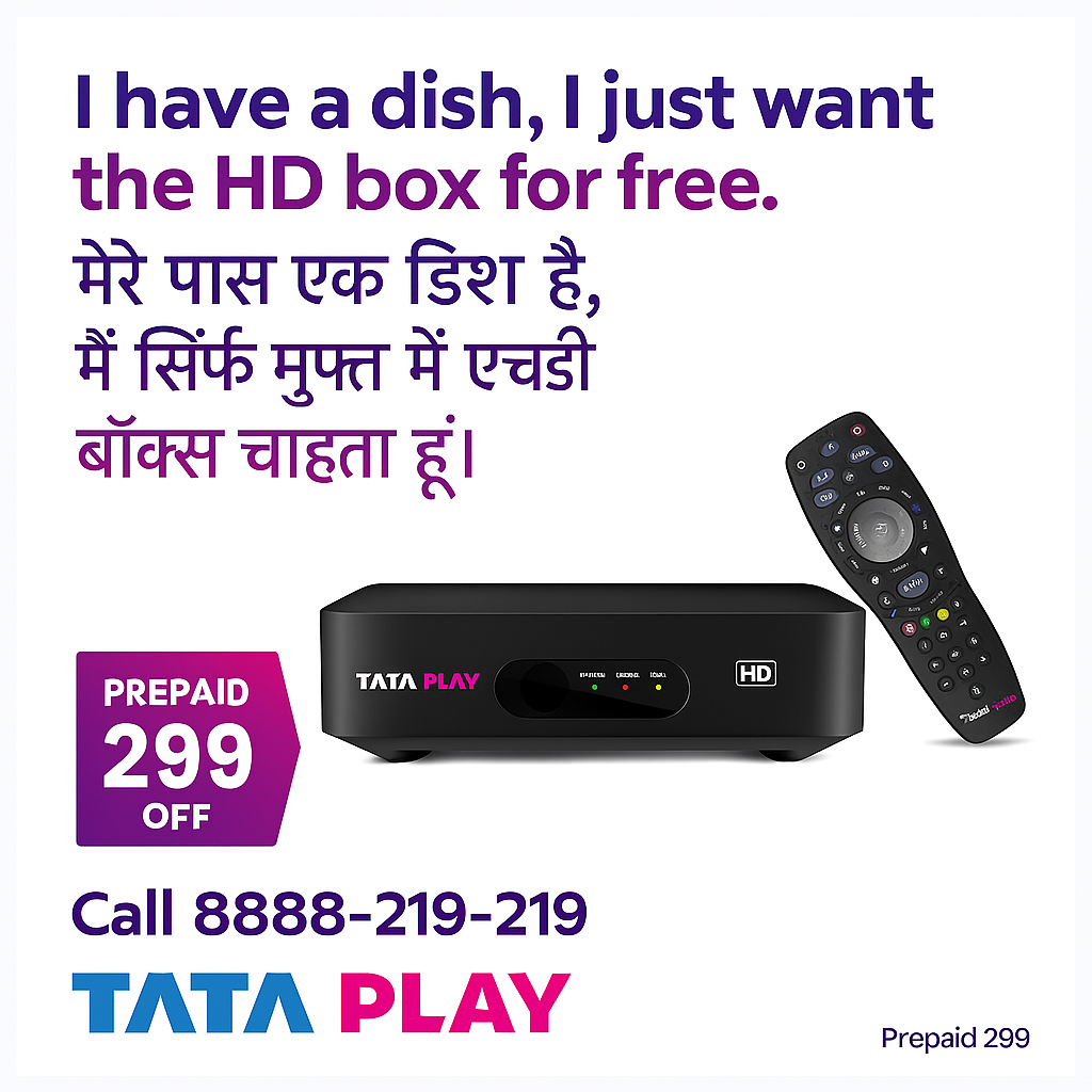 Tata Play new connection price | Authorized dealer in India